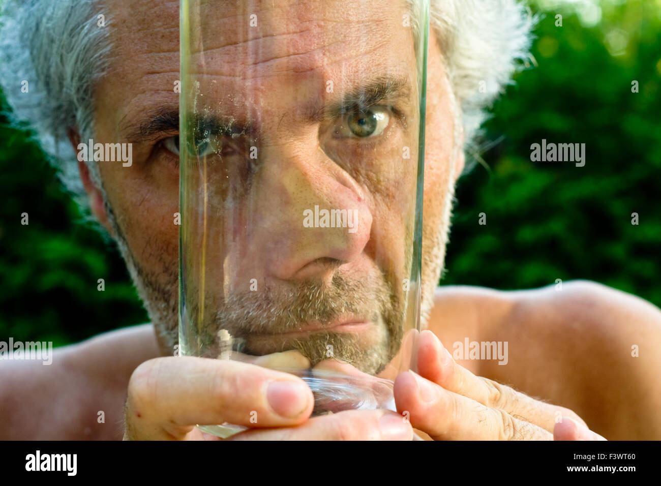 Face behind glass Stock Photo - Alamy