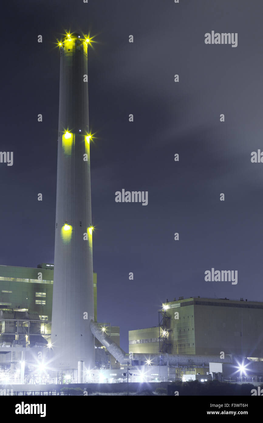 Power plant at night Stock Photo - Alamy