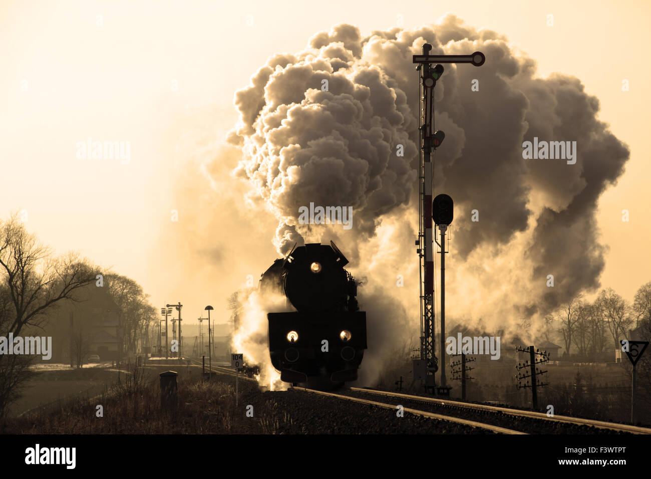Old retro steam train Stock Photo - Alamy
