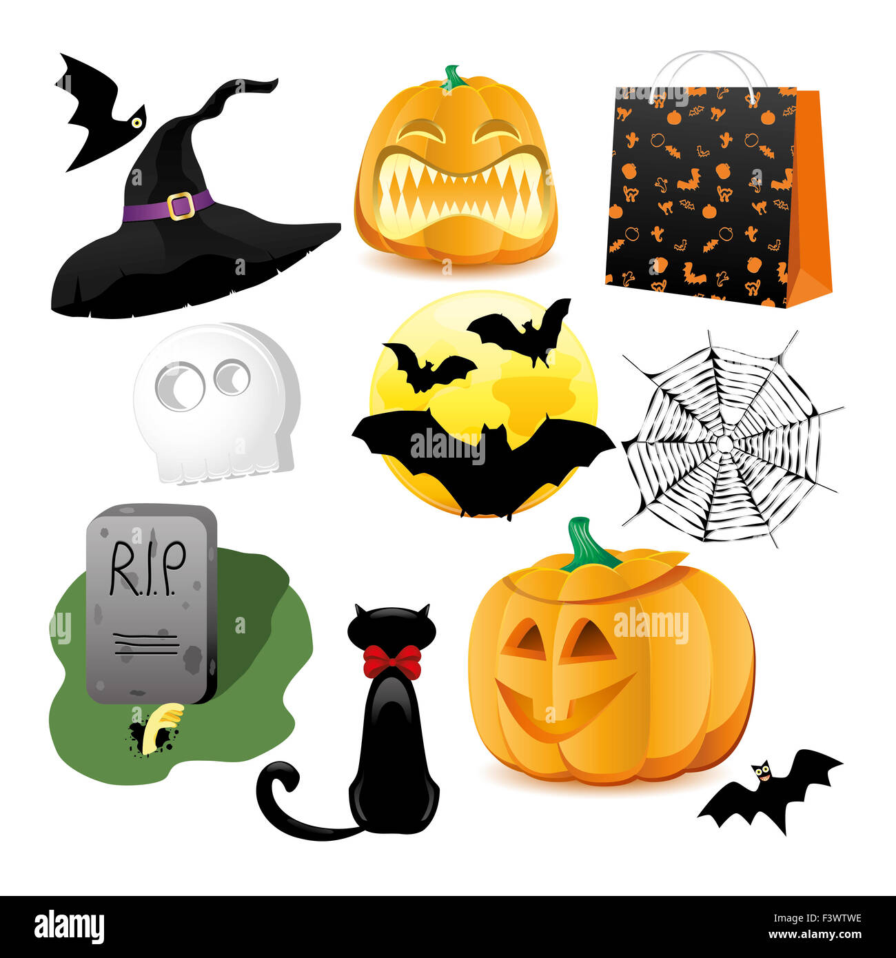Spooky halloween set spiderweb Cut Out Stock Images & Pictures - Alamy