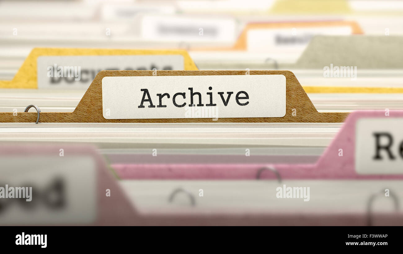 Archive Concept on File Label Stock Photo - Alamy