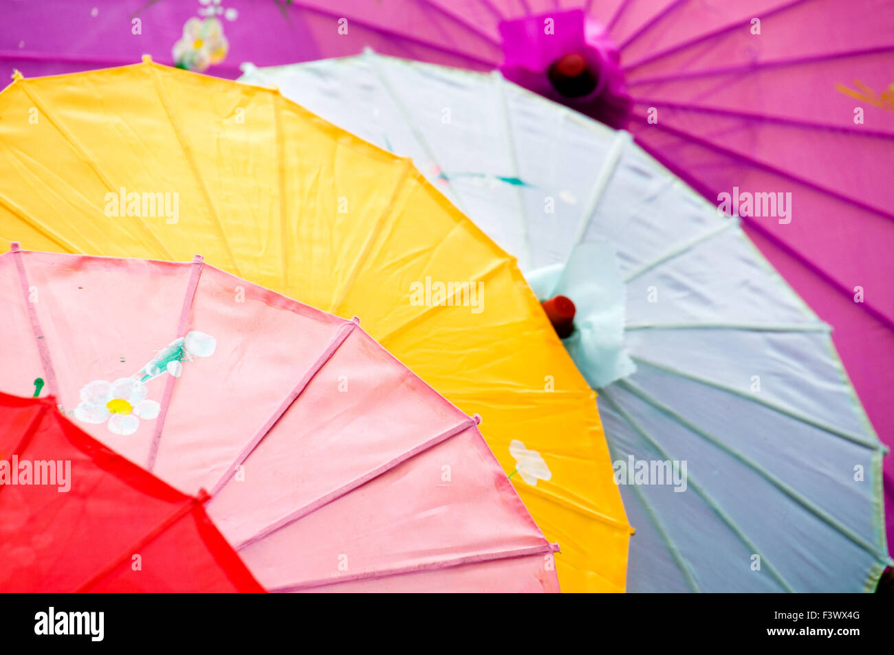 The multi color traditional Chinese umbrellas Stock Photo - Alamy