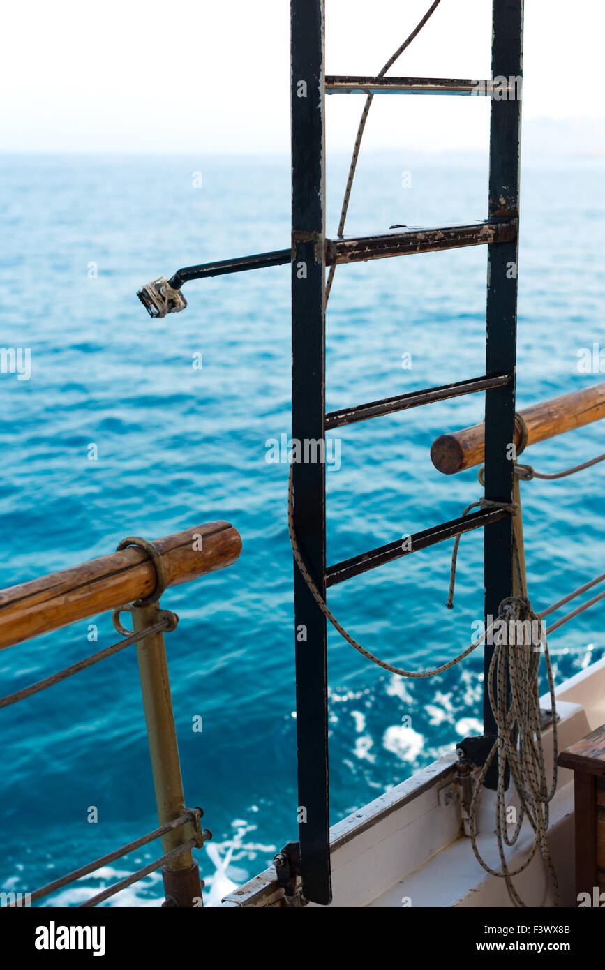 Steel ladder. View from the ship Stock Photo - Alamy