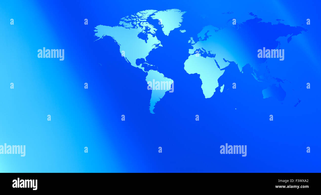 Blue abstract presentation background world map Stock Photo - Alamy