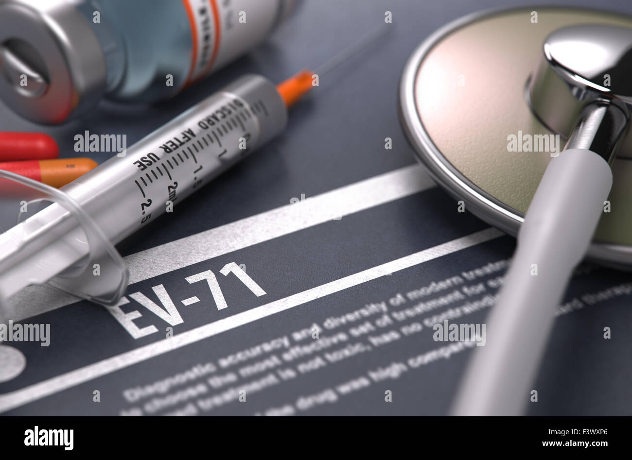 Diagnosis - EV-71. Medical Concept Stock Photo - Alamy
