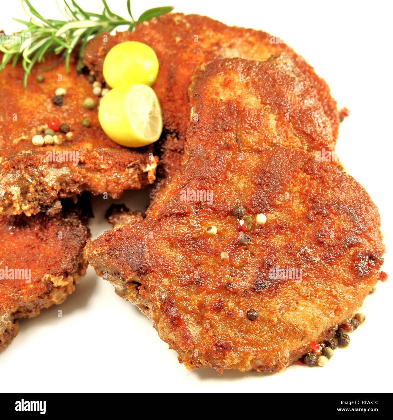 breaded cutlet served Stock Photo - Alamy