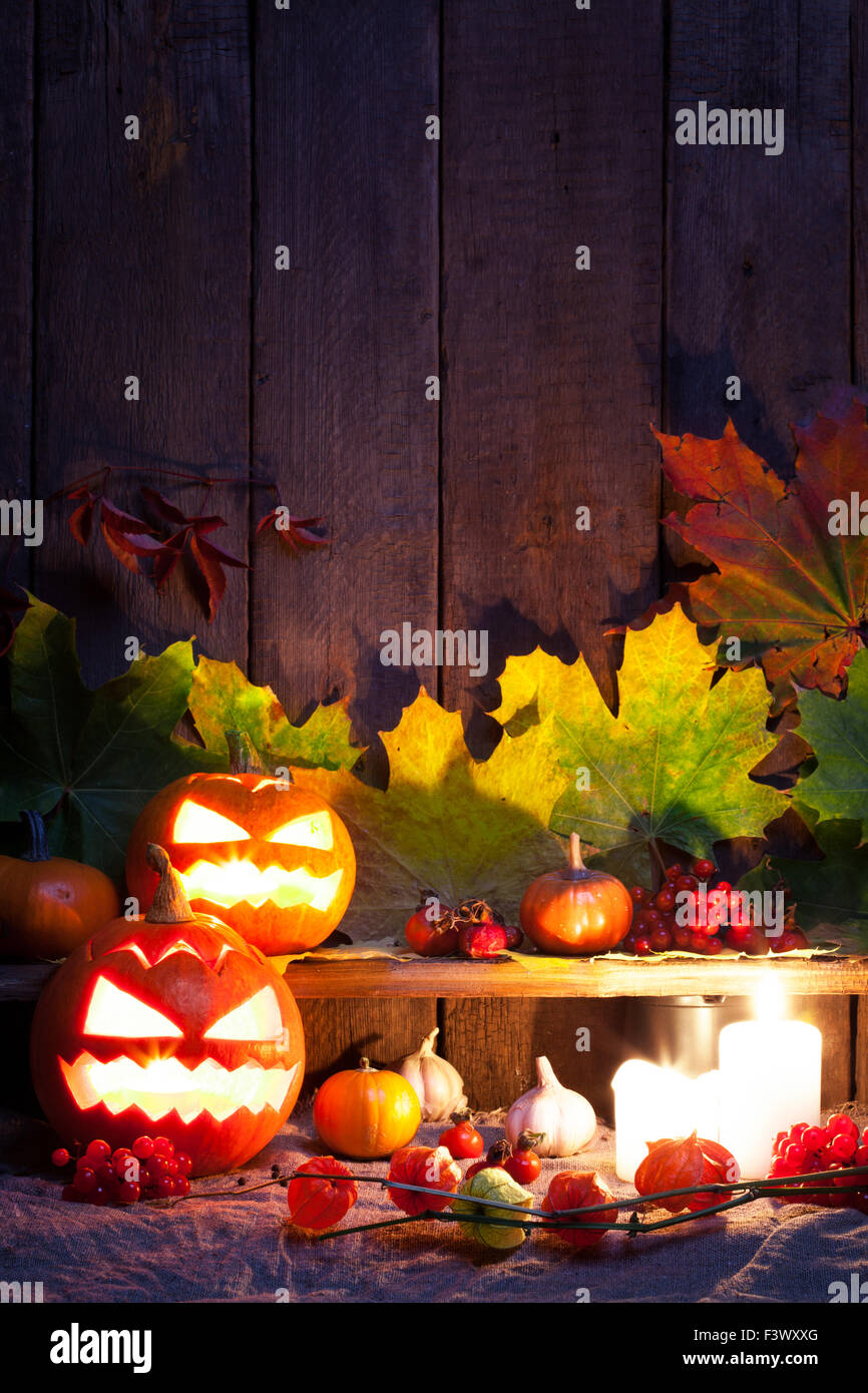 Halloween still life with pumpkins Stock Photo - Alamy