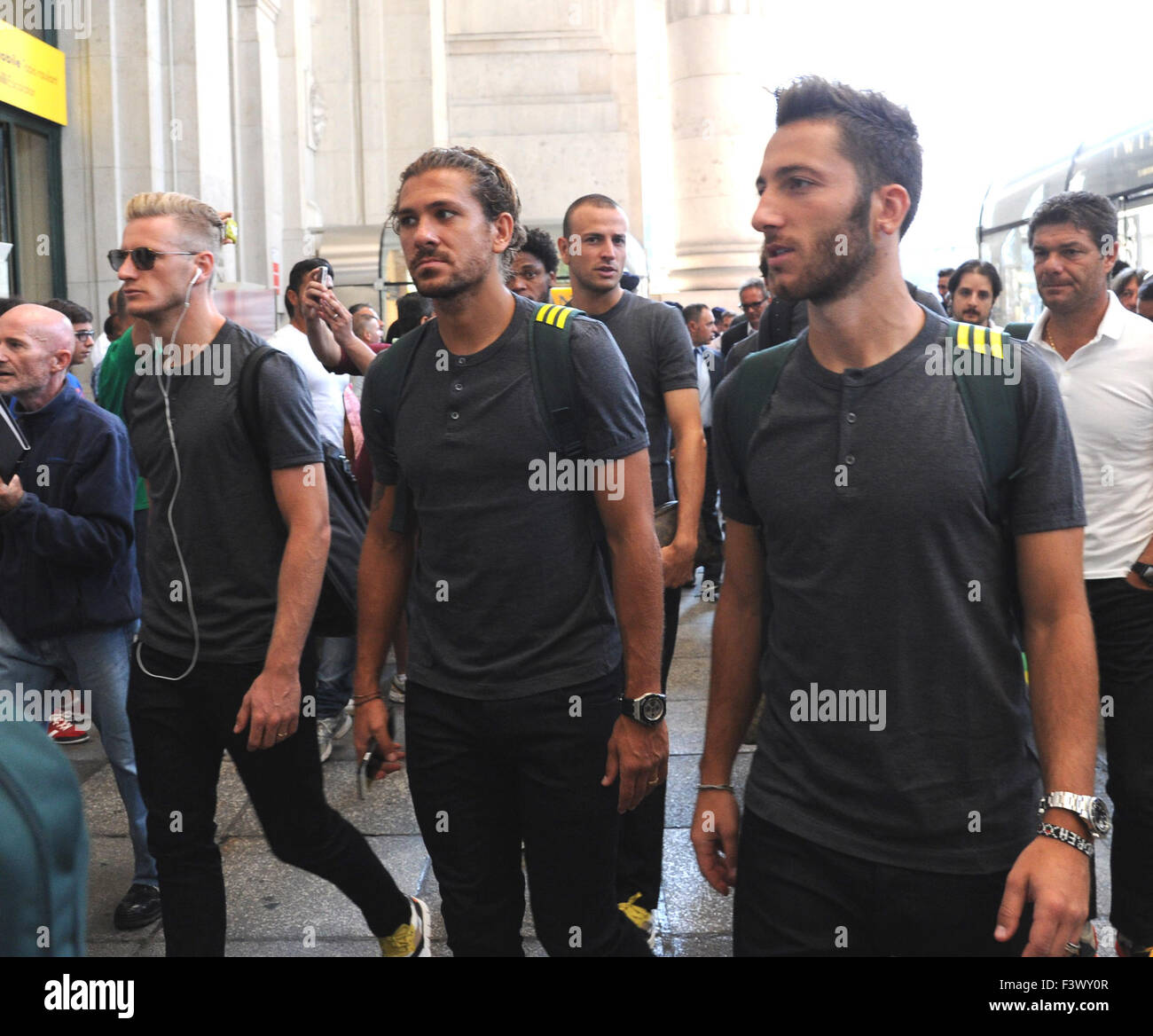 AC Milan football team arrive at Milan Central station for the TIM ...