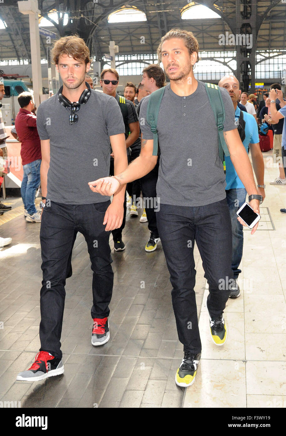 AC Milan football team arrive at Milan Central station for the TIM ...