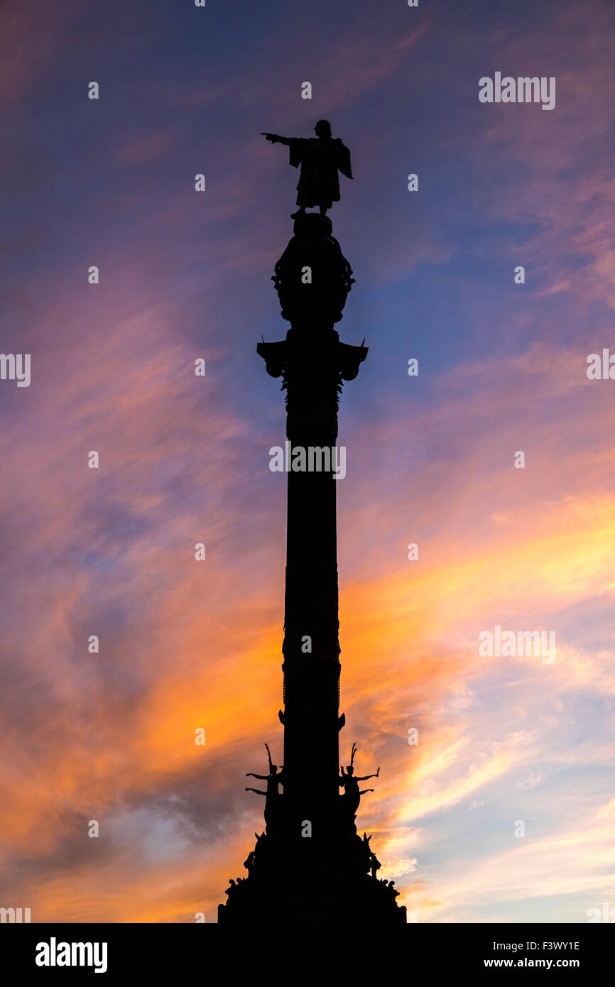 Christopher Columbus statue in Barcelona, Spain Stock Photo - Alamy