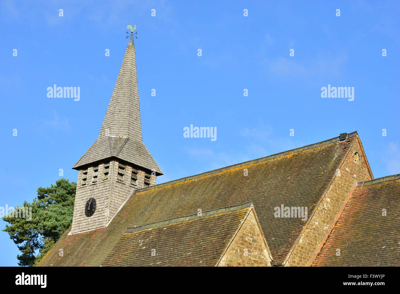 A church spire in the Autumn sunlight Stock Photo - Alamy