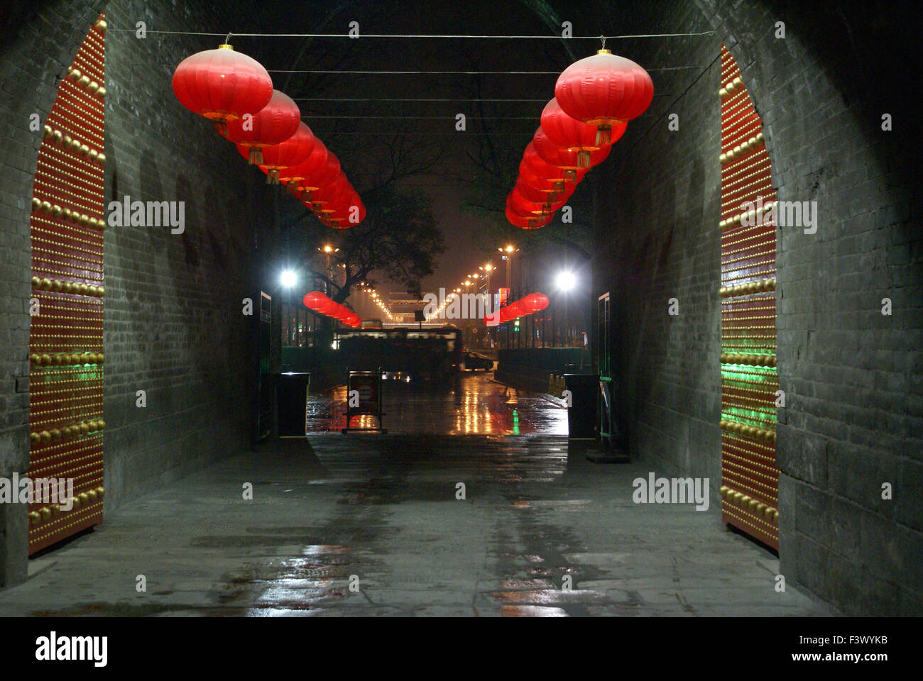 Gate at night Stock Photo - Alamy