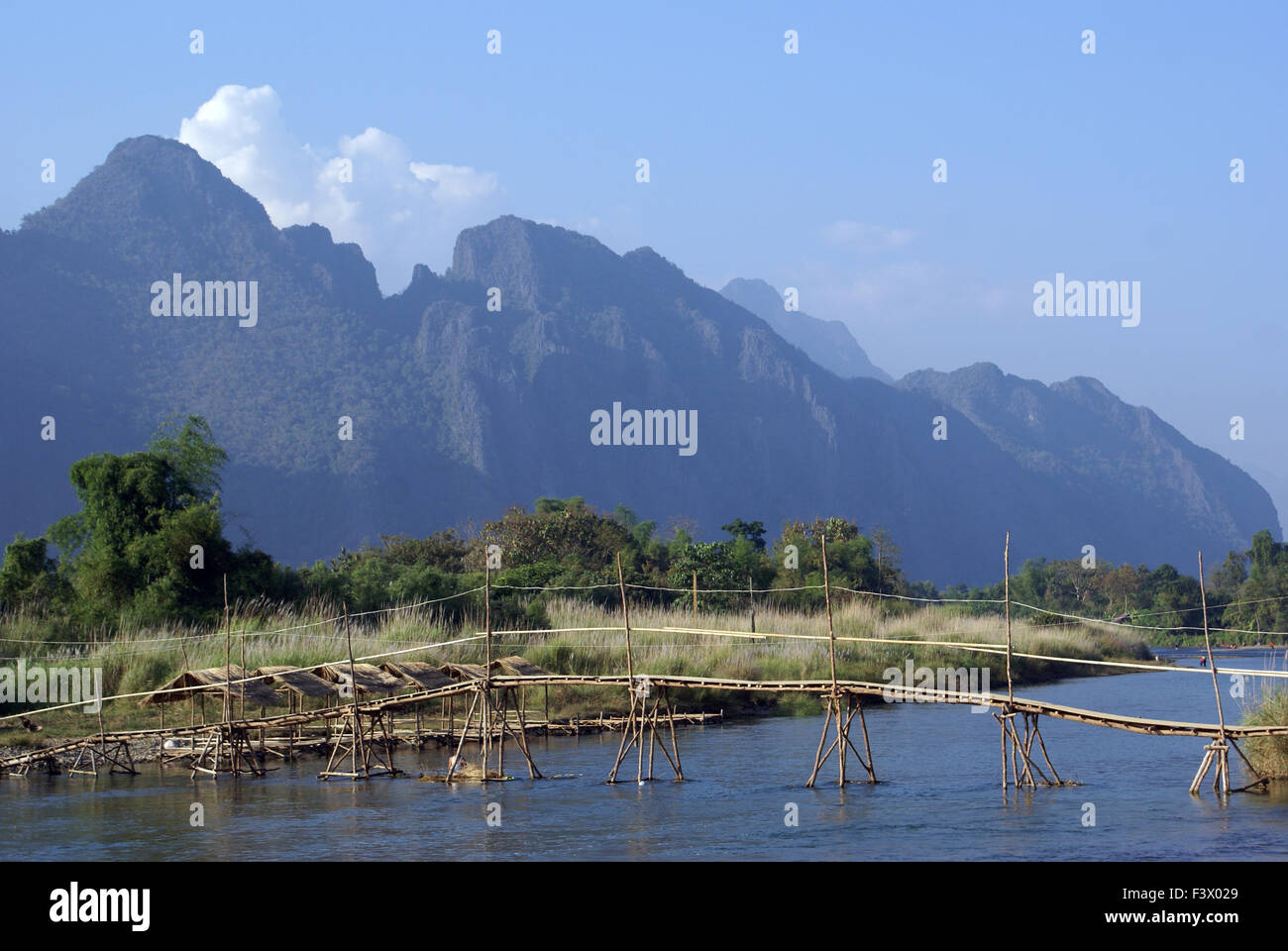 Bridge in Laos Stock Photo - Alamy
