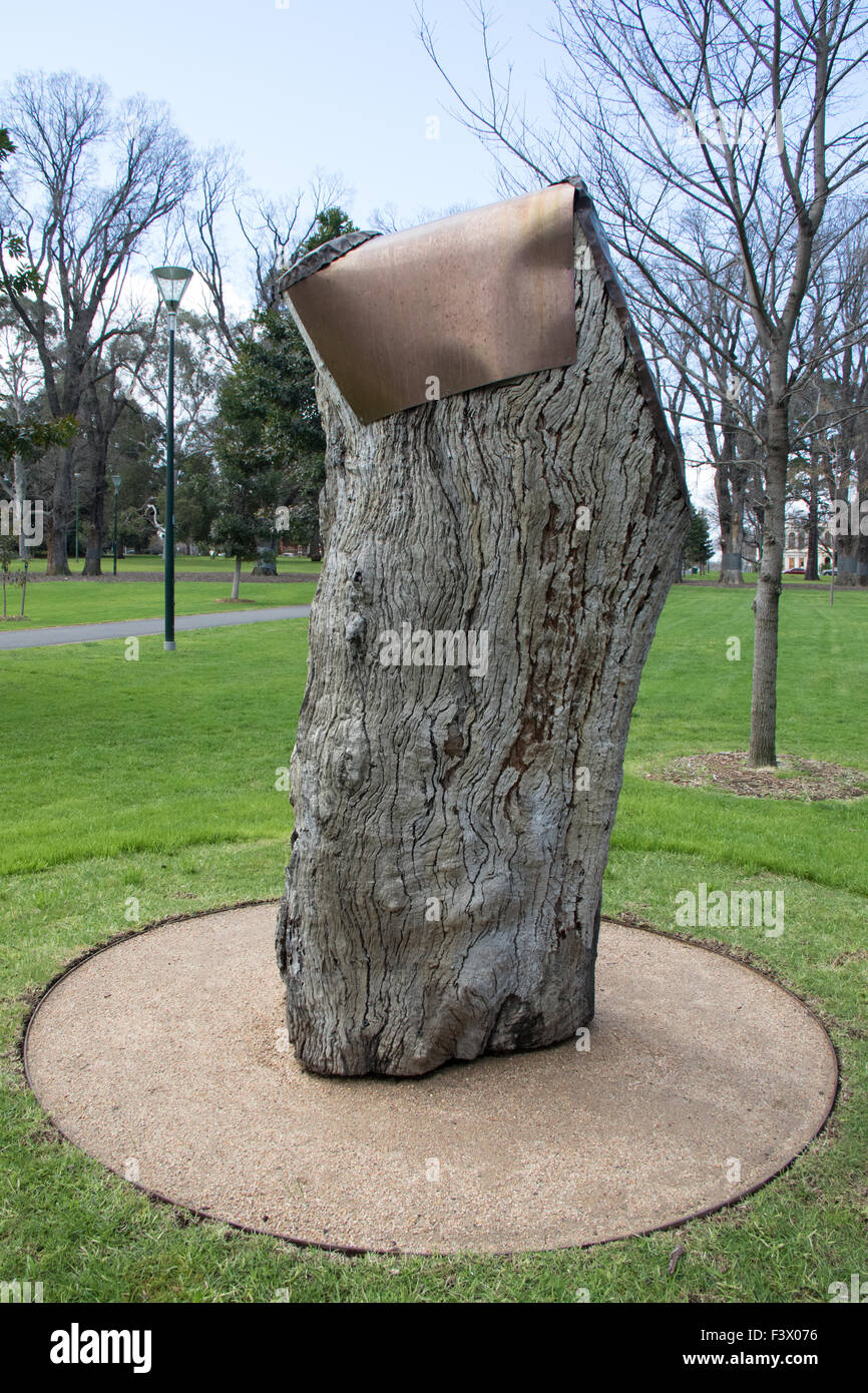 Scarred Tree in Fitzroy Gardens, Melbourne Stock Photo - Alamy