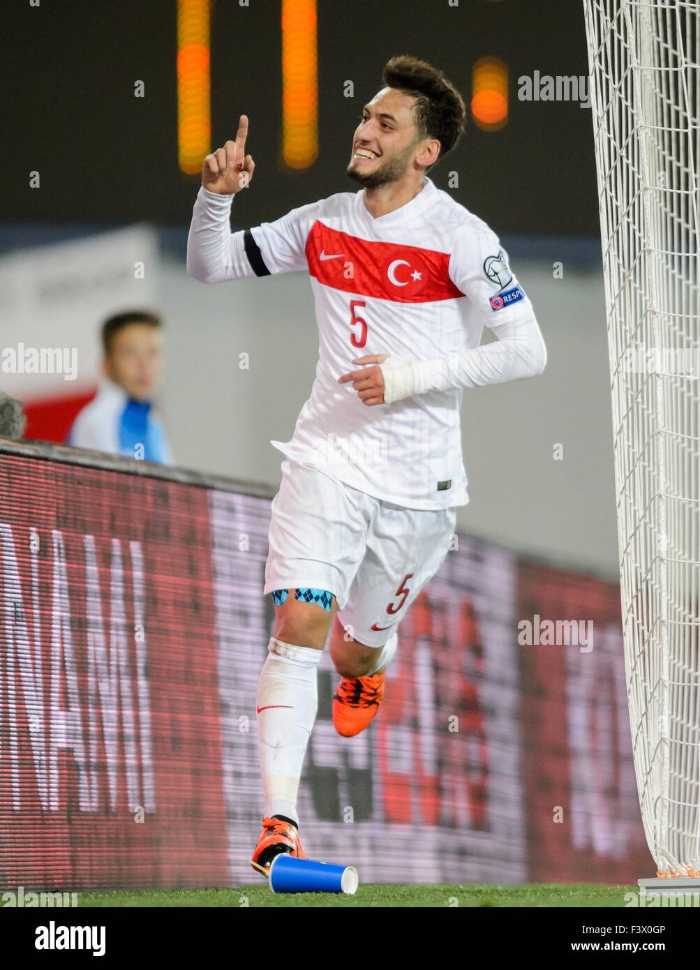 Prague, Czech Republic. 10th Oct, 2015. Turkey's Hakan Calhanoglu ...