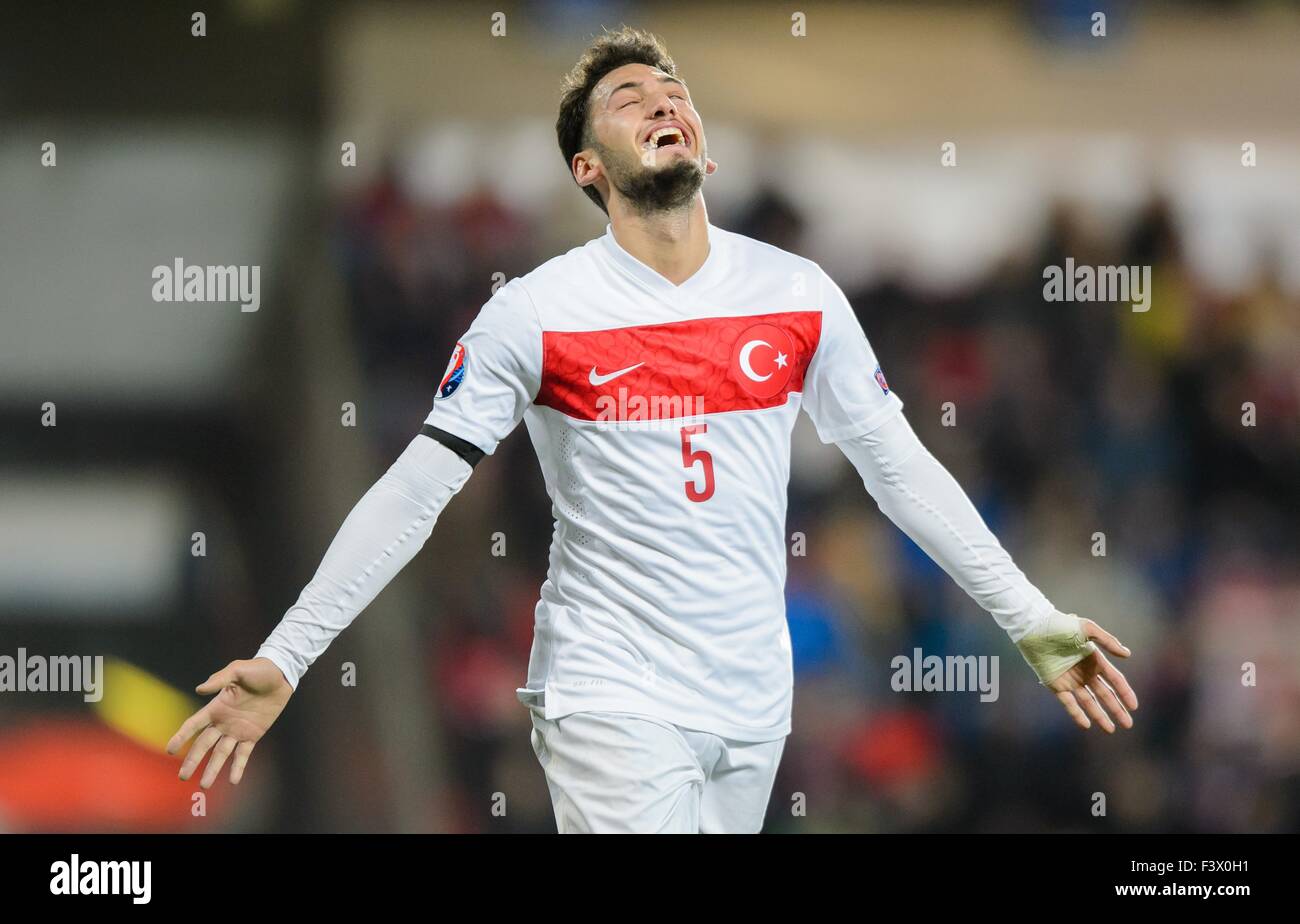 Prague, Czech Republic. 10th Oct, 2015. Turkey's Hakan Calhanoglu ...