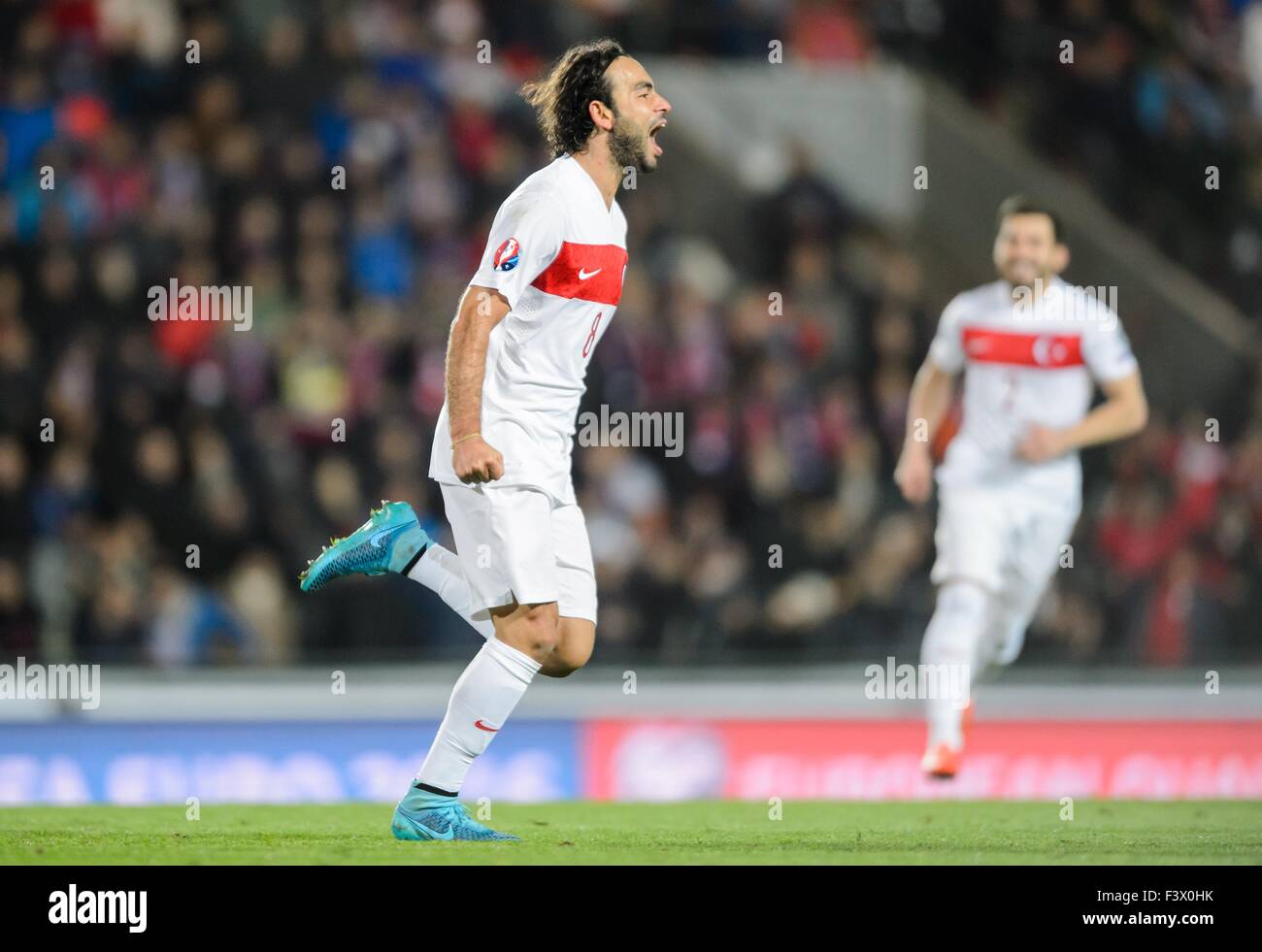 Turkey's Selcuk Inan celebrates his 0-1 goal during the UEFA Euro 2016 ...