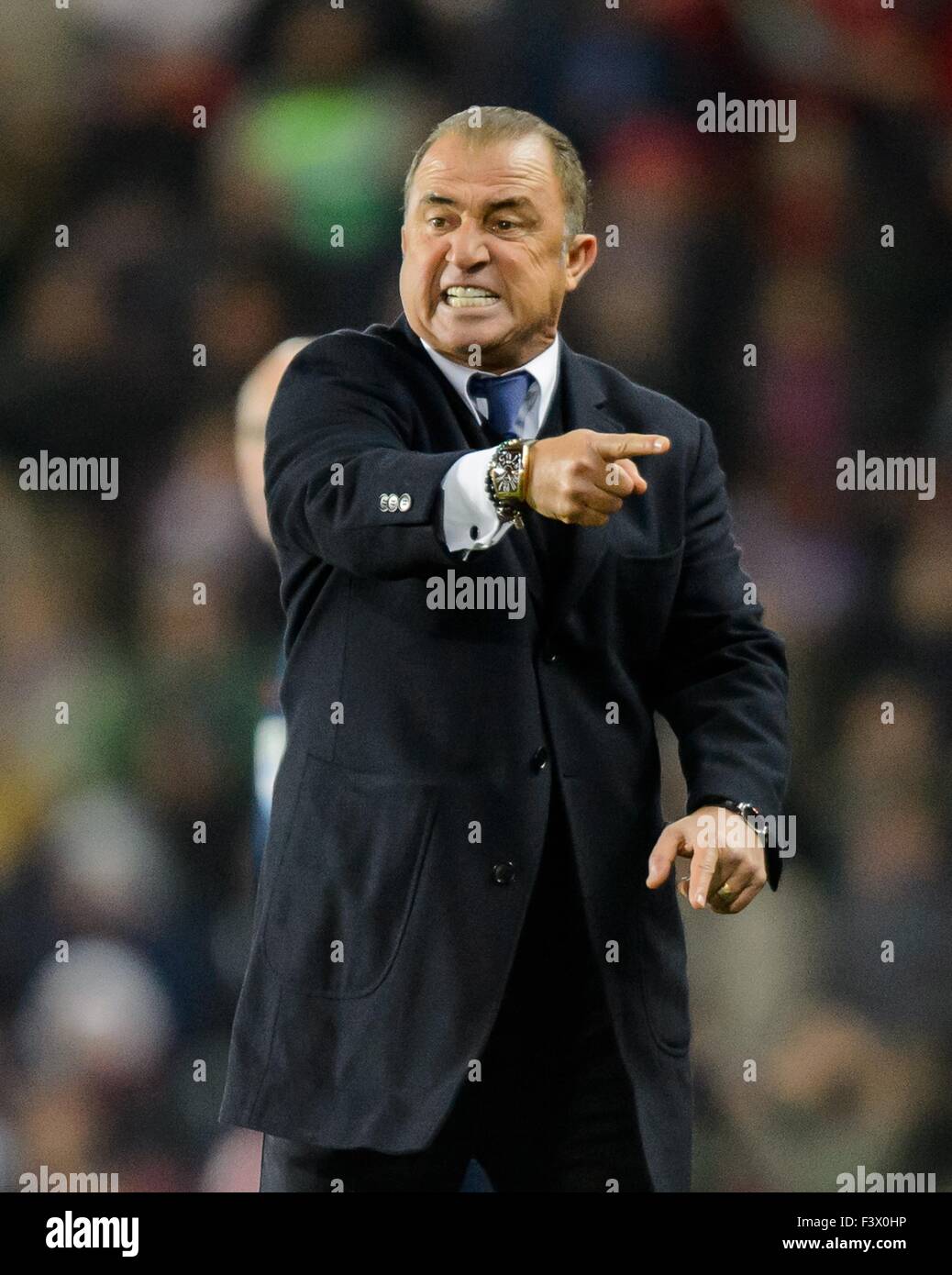 Turkey's head coach Fatih Terim reacts during the UEFA Euro 2016 ...