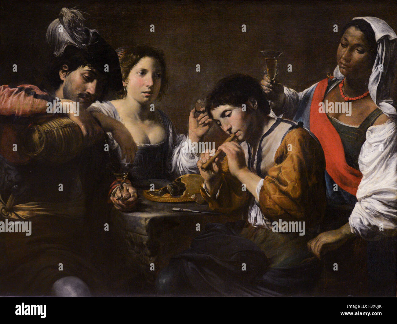 Le Valentin - Reunion dans un Cabaret - Louvre Museum Paris Stock Photo ...