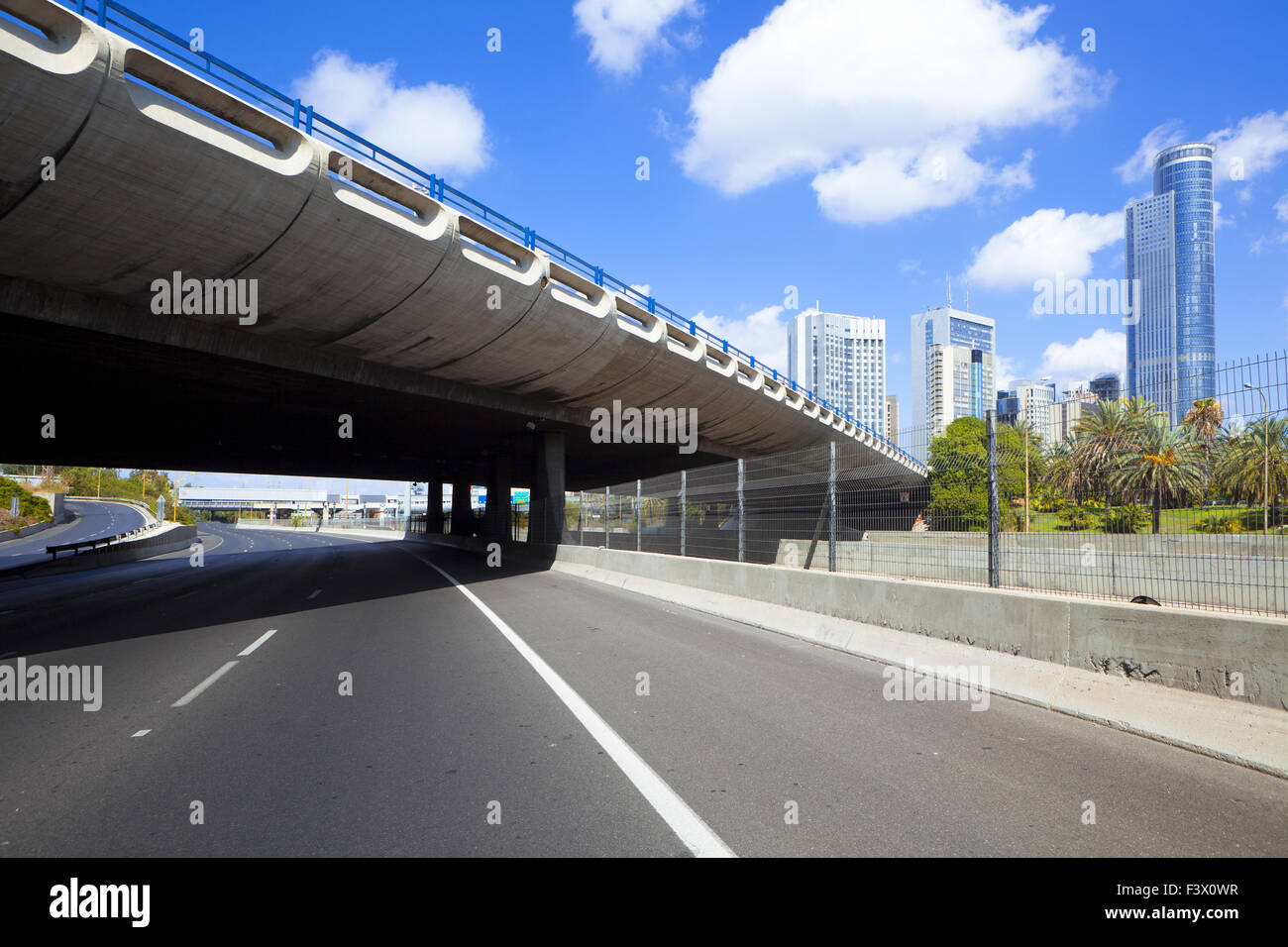 Empty freeway - Ayalon freeway Stock Photo - Alamy