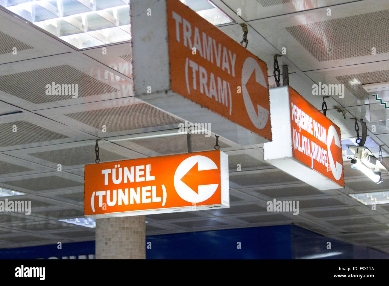 Tunel tramway sign, Istanbul Stock Photo - Alamy