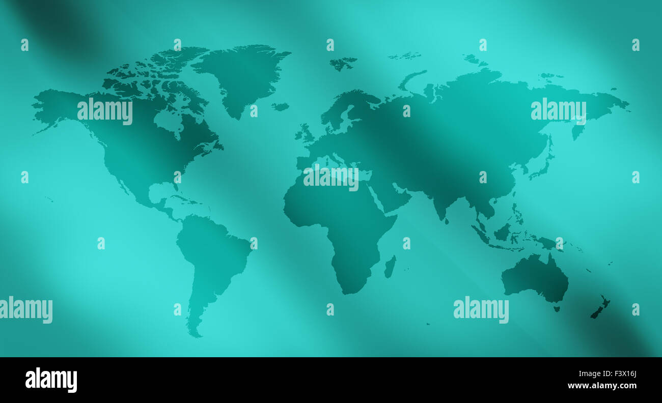 Green abstract lights background and world map Stock Photo - Alamy