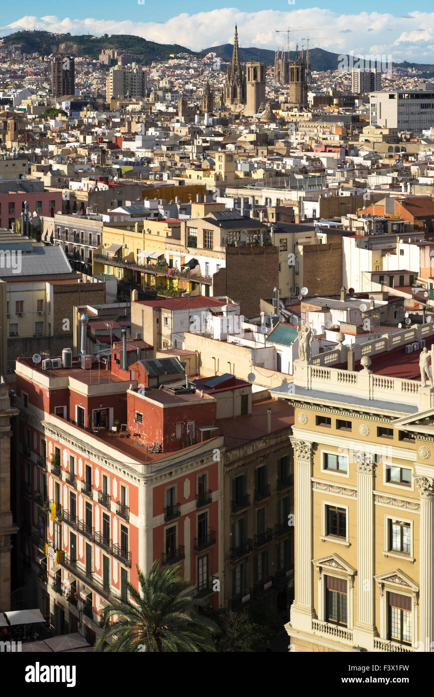 View from Mirador de Colon - Christopher Columbus Column in Barcelona ...