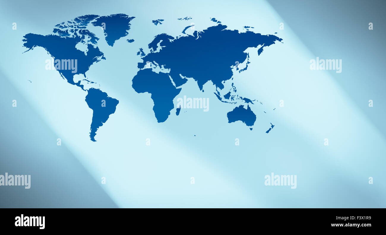 Futuristic world map blue background Stock Photo - Alamy