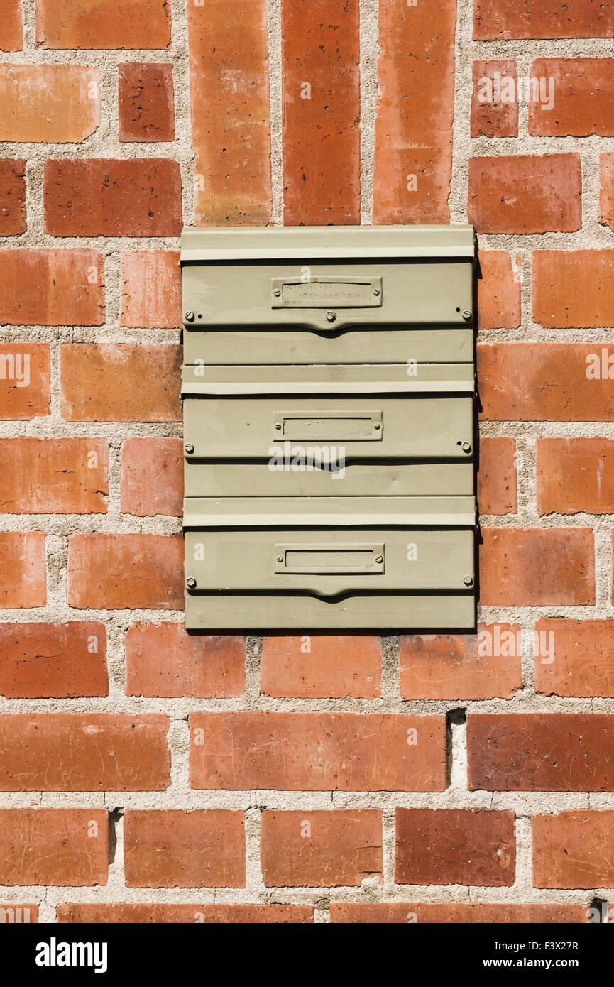 brick wall with letterboxes Stock Photo - Alamy