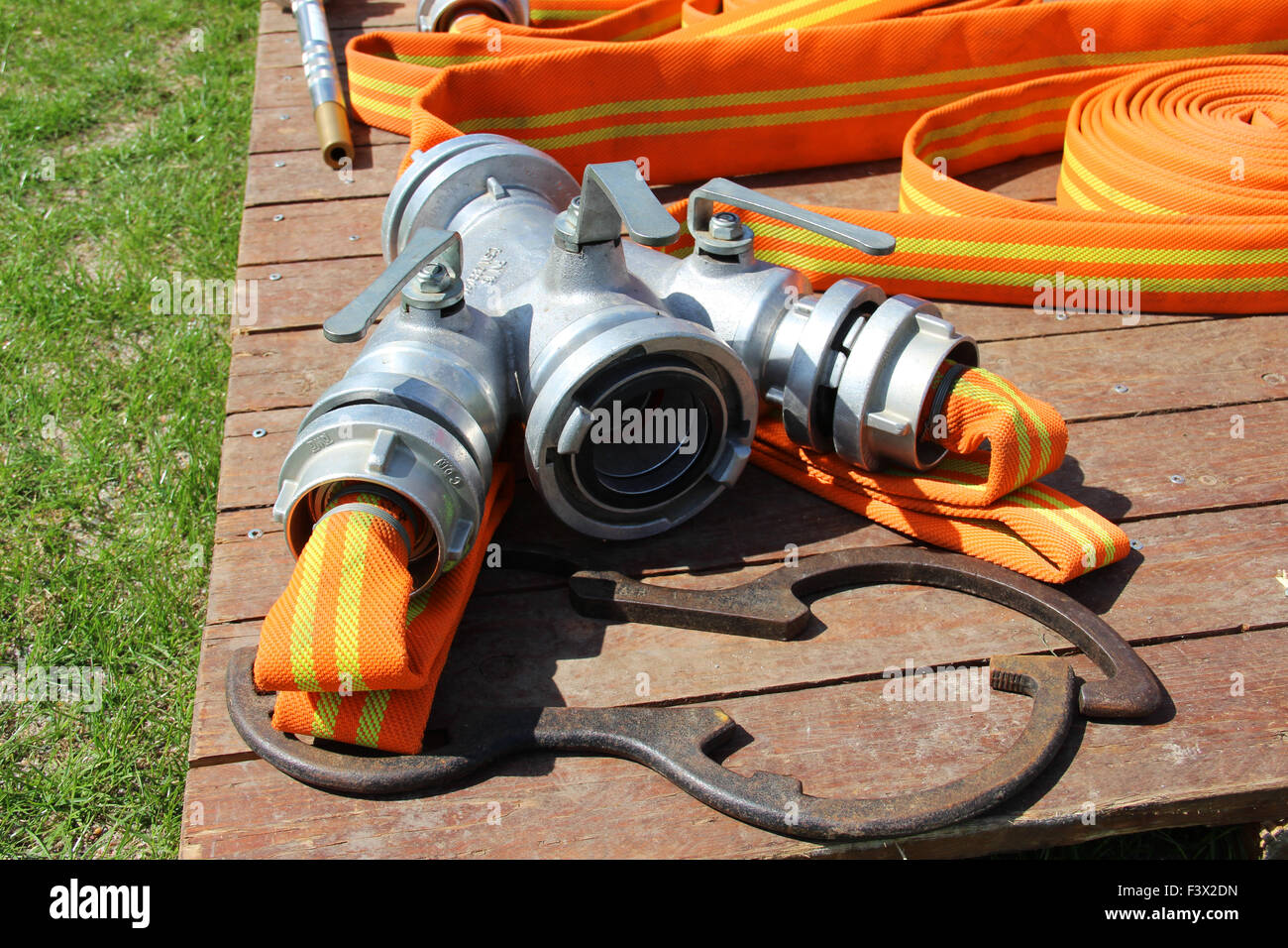 fire brigade, hoses Stock Photo - Alamy