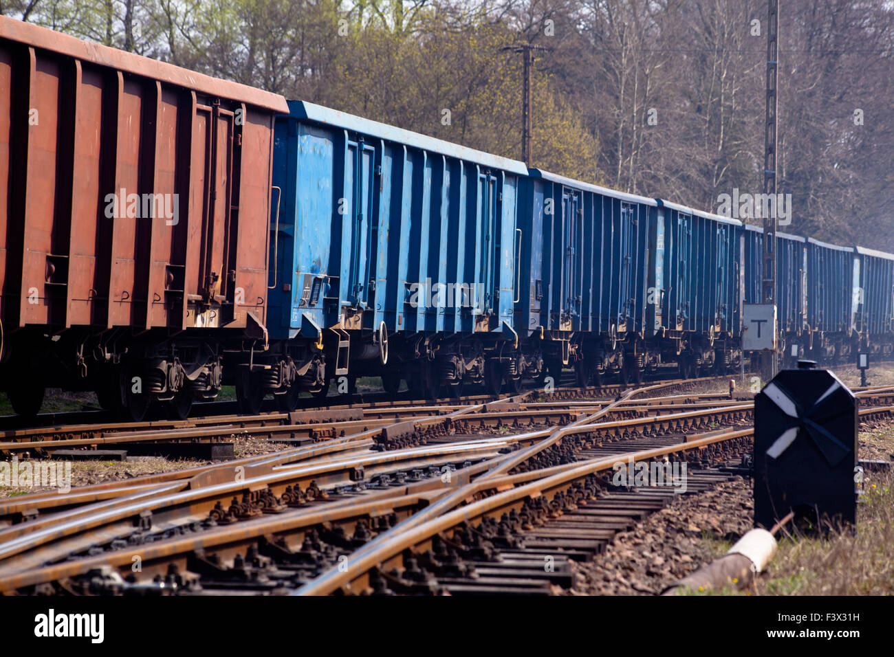 Freight train shunting on the station Stock Photo - Alamy