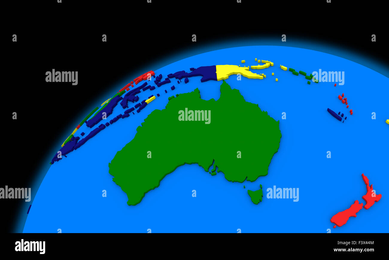 Australia on planet Earth, political map Stock Photo - Alamy