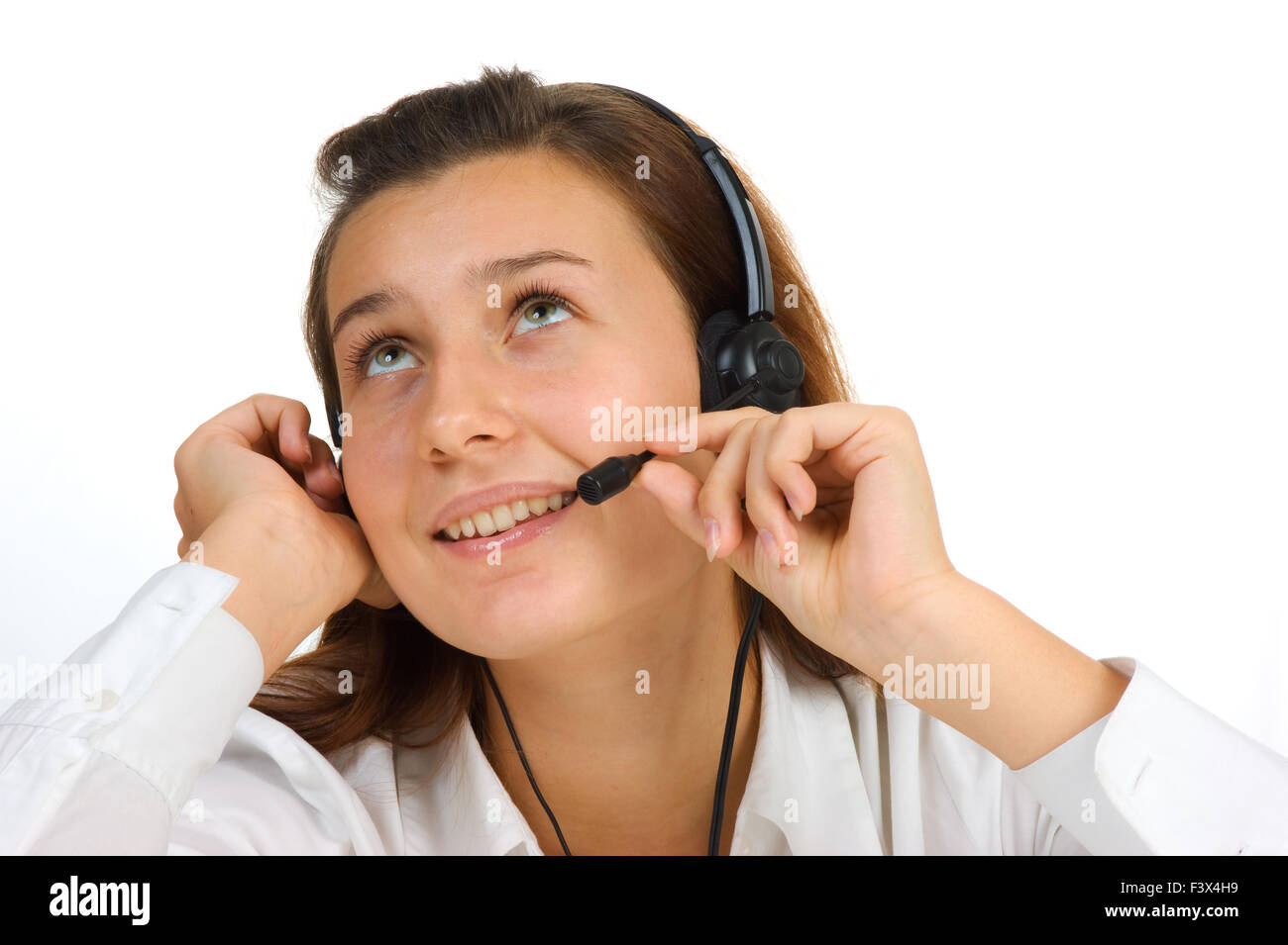 Beautiful call center girl portrait Stock Photo - Alamy Beautiful call center girl portrait Stock Photo - Alamy