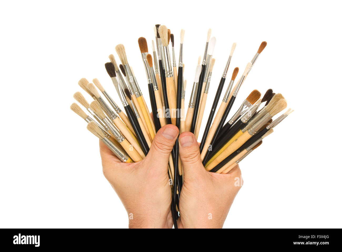 brush to draw in hand Stock Photo - Alamy