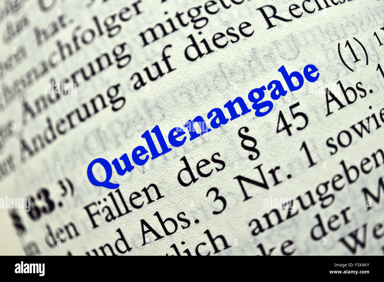 indication of the source Stock Photo - Alamy