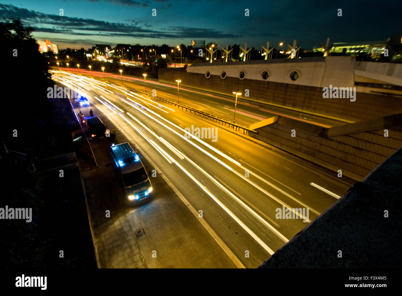 highway, night, light track Stock Photo - Alamy