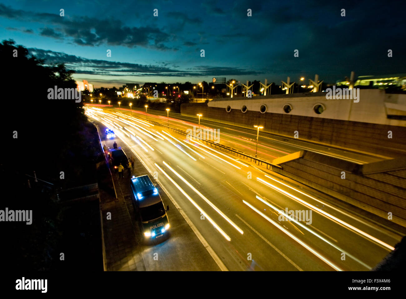highway, night, light track Stock Photo - Alamy