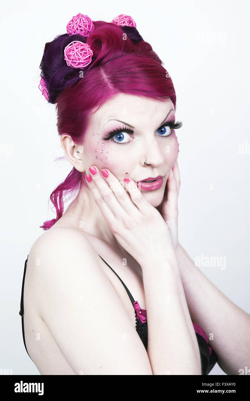 Surprised redhead pin up girl Stock Photo - Alamy Surprised redhead pin up girl Stock Photo - Alamy