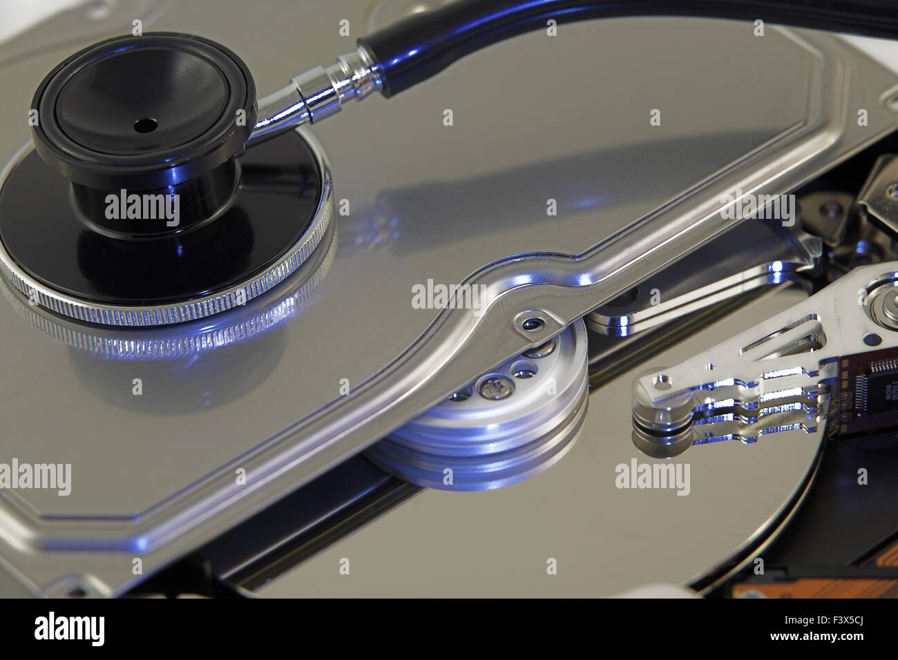 Open disk with stethoscope Stock Photo - Alamy