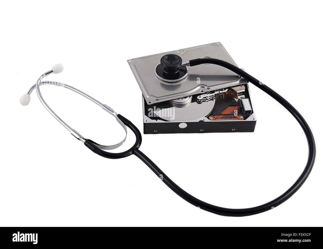 Open disk with stethoscope Stock Photo - Alamy