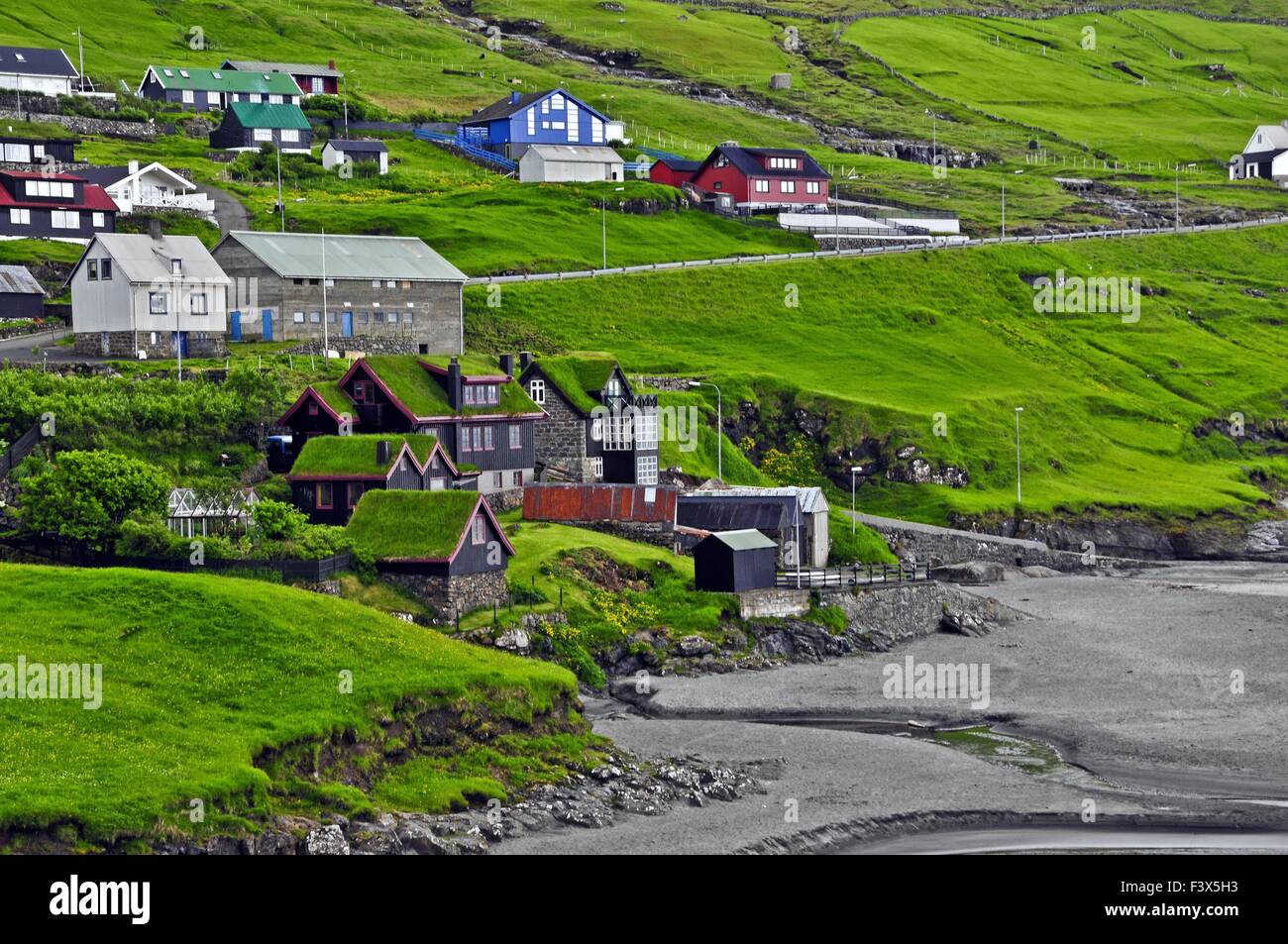 The village Leynar in the Faroe Islands Stock Photo - Alamy