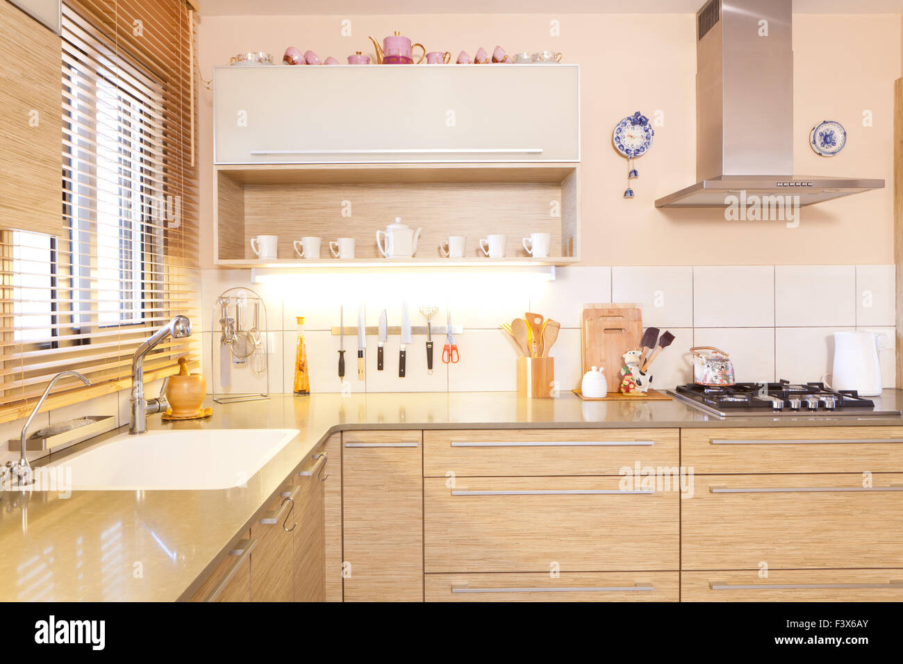 New kitchen in a modern home Stock Photo - Alamy