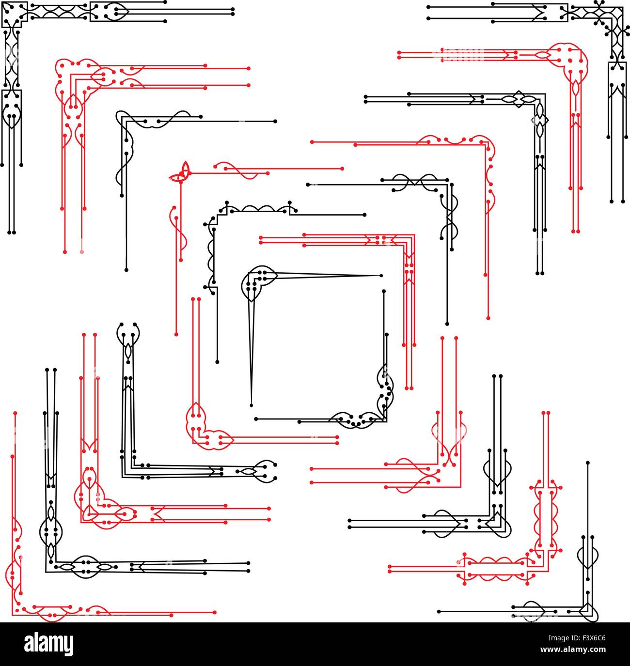 Corner Design Ornamental Set Vector Art Stock Vector Image & Art - Alamy