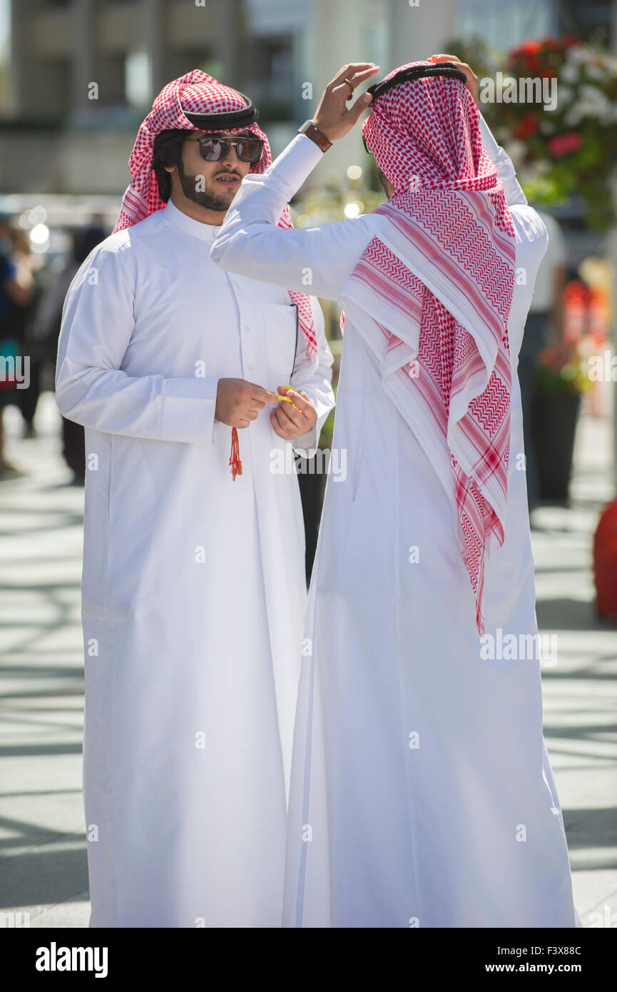 Muslims wearing Throbe and shemagh during Ramadan, Vancouver Canada ...