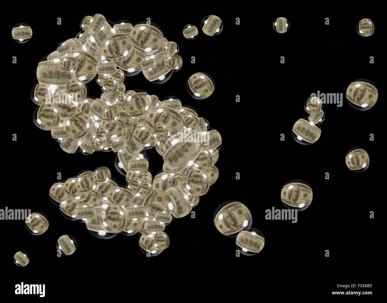 Dollar sign made from dollar bubbles Stock Photo - Alamy