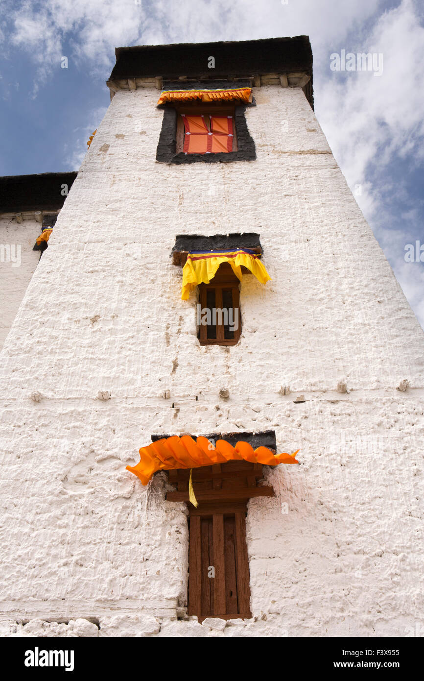 India, Jammu & Kashmir, Ladakh, Leh, Spituk monastery, colourful orange ...