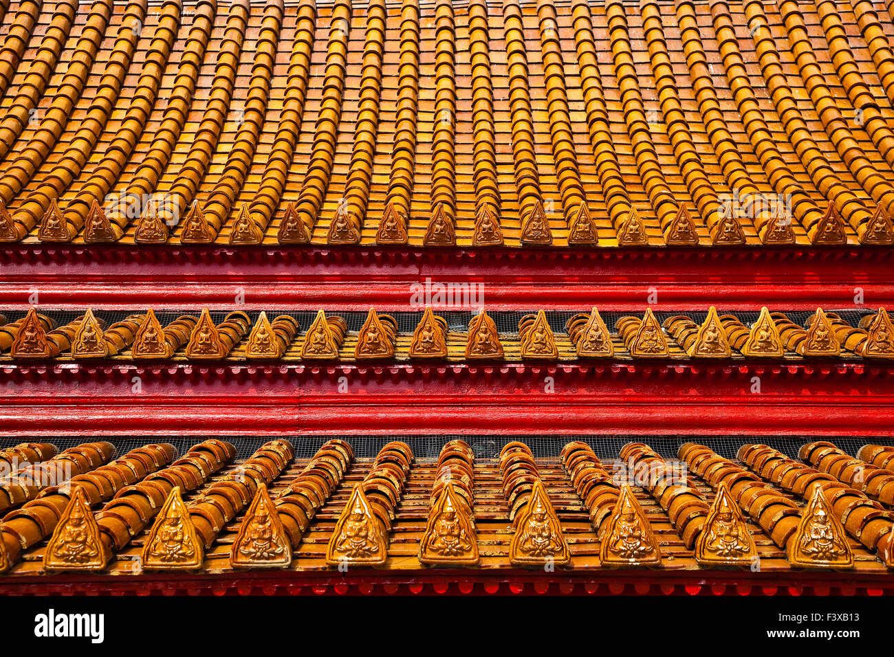 Tiles on a temple roof Stock Photo - Alamy