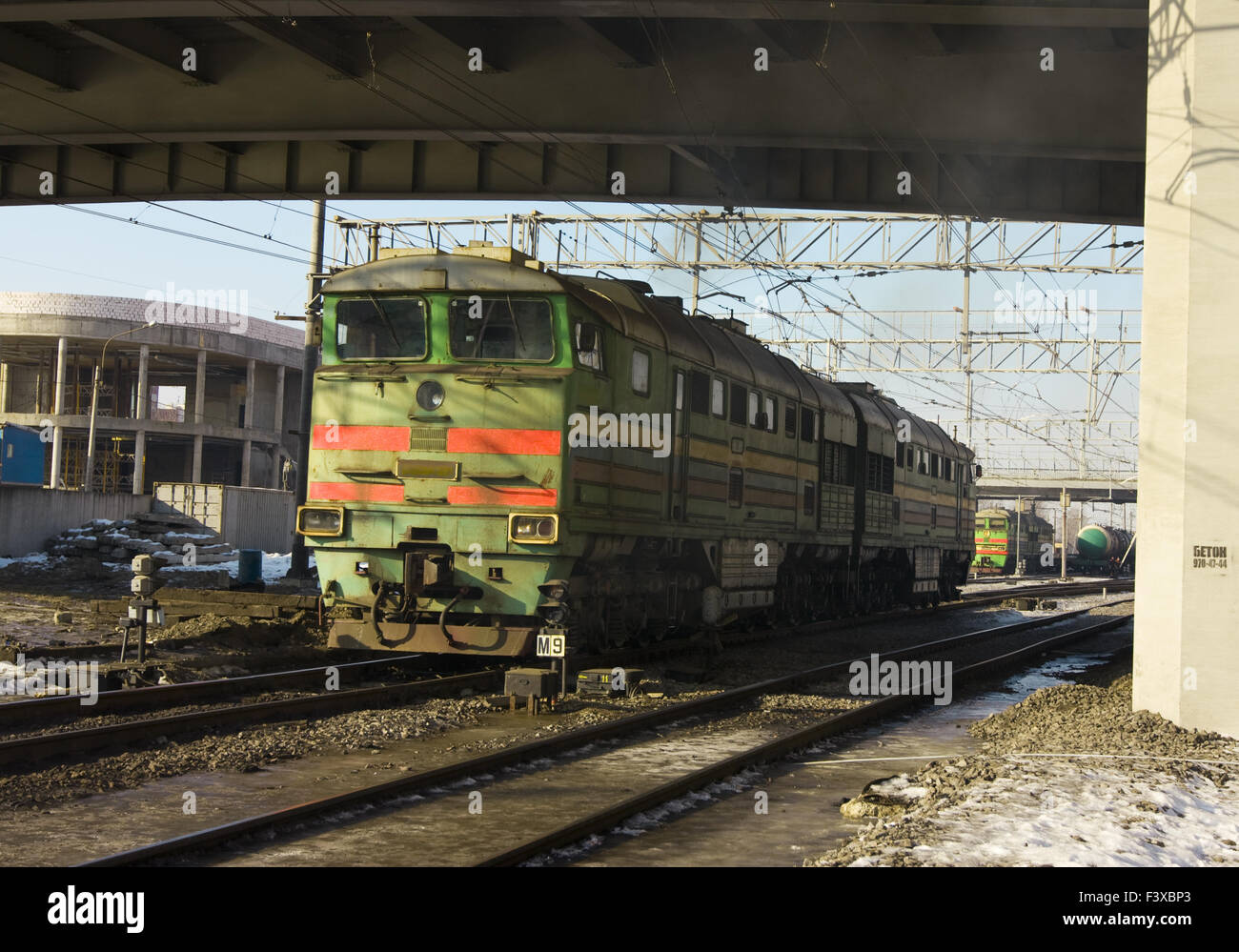 Train approaches station hi-res stock photography and images - Alamy