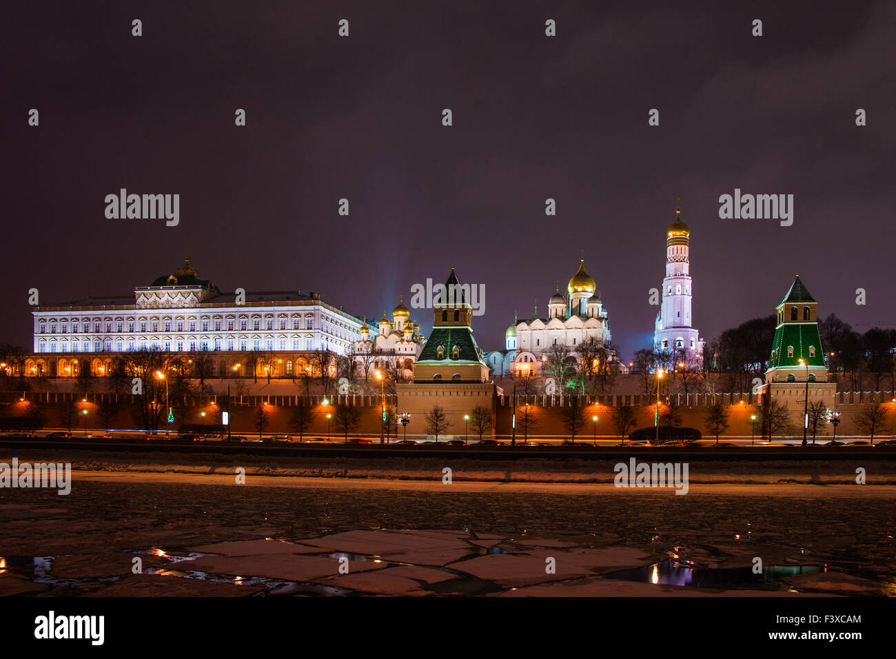 Winter. Night. Kremlin Stock Photo - Alamy