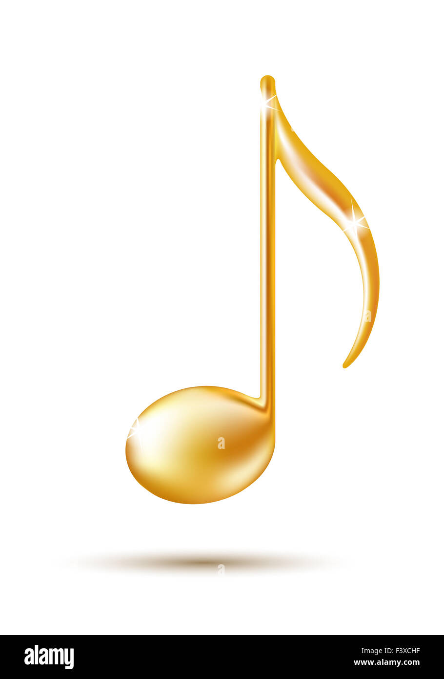 Golden Music Note Sign Stock Photo - Alamy